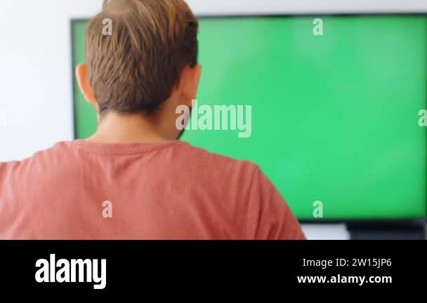 Sports Fan Reaction Concept - Back view of an angry disappointed sports ...