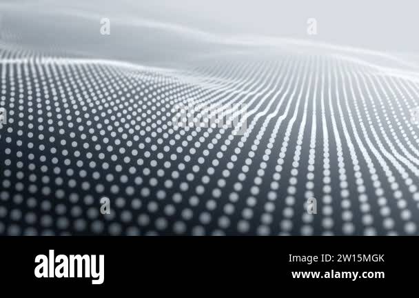 Abstract background with wavy lines from grey points, Animation ripples ...