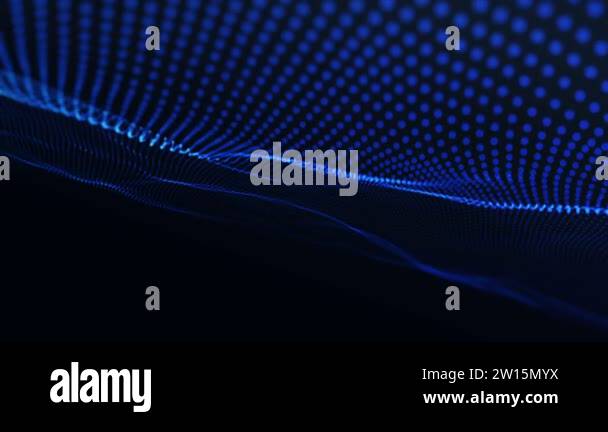 Abstract background with wavy lines from blue points, Animation ripples ...