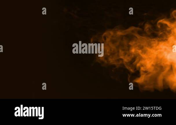 Fiery Hot Gas Stream. A horizontally moving stream of fiery color ...