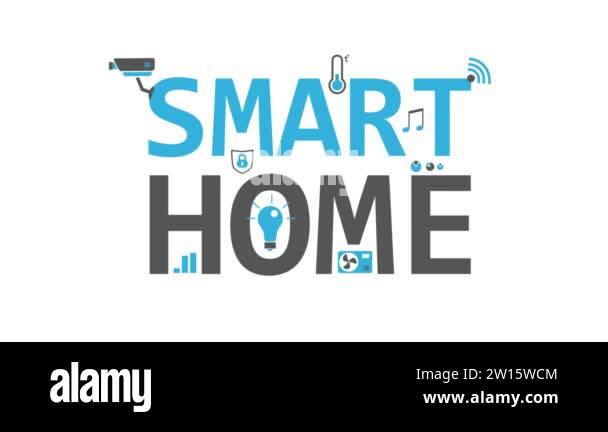 Smart home 2d animation. Home automation and remote control concept on ...
