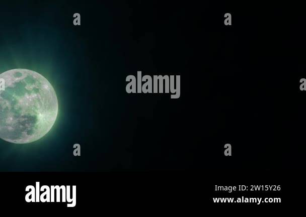 Green / Blue Shining Moon Background, Seamless Loop. Ideal For Your ...