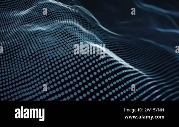 Abstract background with wavy lines from blue points, Animation ripples ...