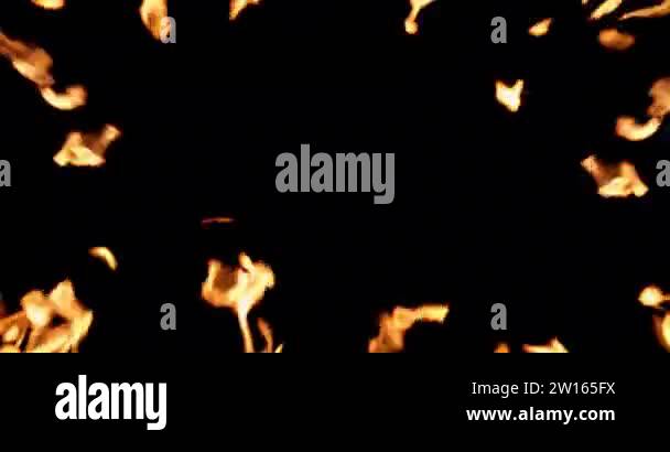 Wall of Fire around the Screen on Black Background. Overlay Stock Video ...