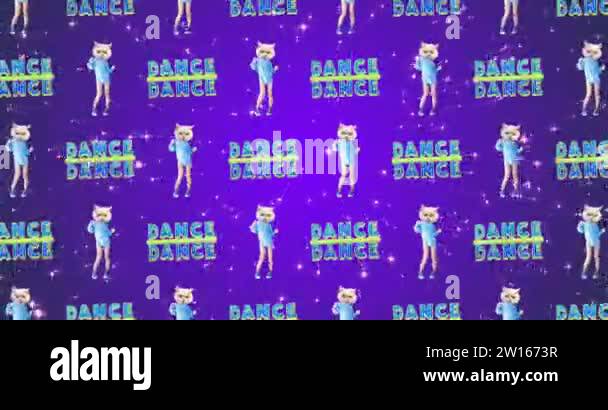 Minimal animation gif art. Cat Dancer seamless animation pattern Stock ...