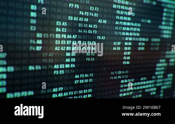 Technological Background With Representation Of Turquoise Binary Code In Different
