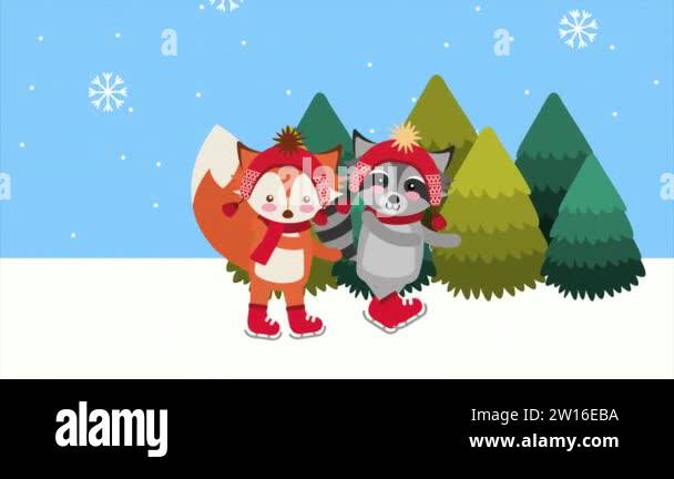 Raccoon and fox cartoon Stock Videos & Footage - HD and 4K Video Clips ...
