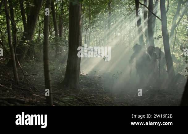 Tribe of Hunter-Gatherers Wearing Animal Skin Holding Stone Tipped ...