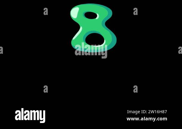 Flat gooey slimy letters typeface animation flowing in with alpha 8 ...