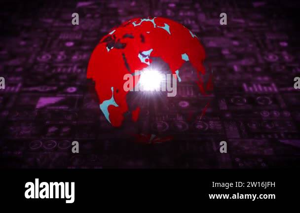 Pandemic of infection. Global earth with red dots of infection. Medical ...