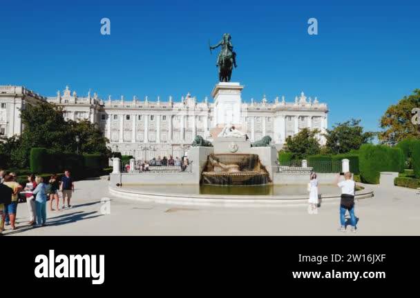 Madrid, Spain. Circa November 2018. Tourist visiting the Royal Palace ...