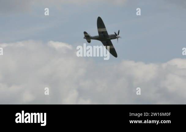 Supermarine Spitfire of Royal Air Force RAF in Flight Stock Video ...