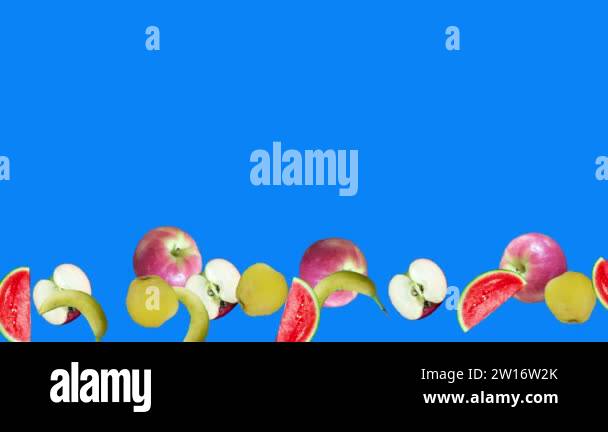 Realistic fruits animation on blue screen editable chroma key ...