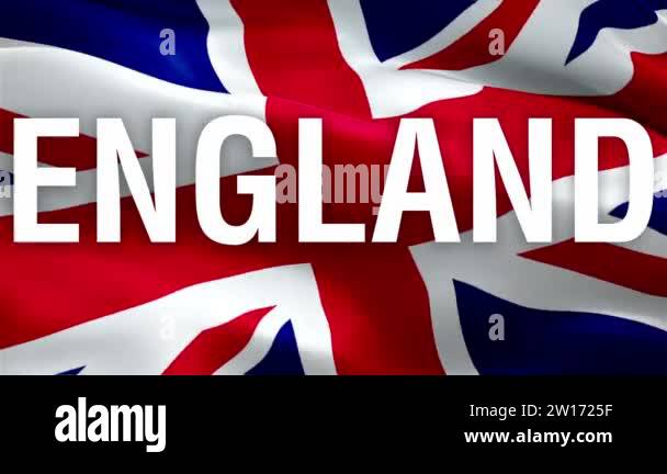 England on UK Flag Wave Loop waving in wind. Realistic UK Flag ...