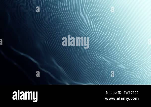 Abstract background with wavy lines from turquoise points, Animation ...