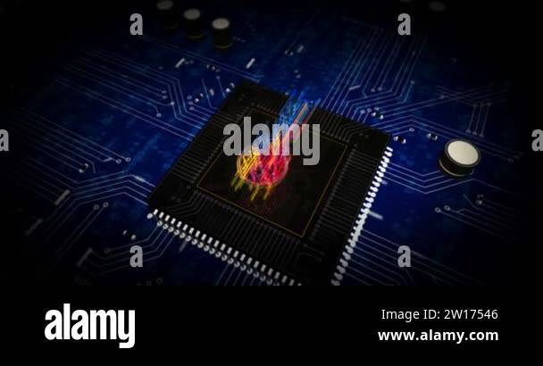 Cyber security key futuristic hologram 3D rendering animation. Abstract digital intro background ...