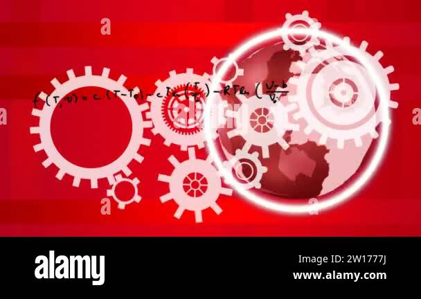 Animation of handwritten mathematical equations appearing over turning ...