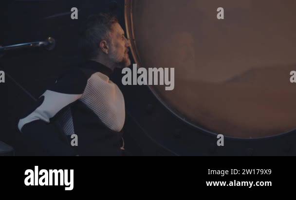 Astronaut looking out window of Mars base Stock Video Footage - Alamy