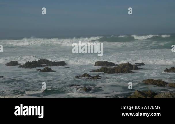 Stormy weather tons of water in Big Sur State Park scenic landscape ...