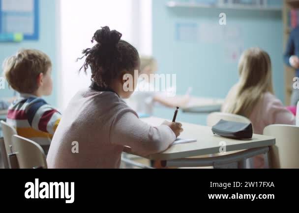 In Elementary School Class: Portrait of a Brilliant Black Girl with ...
