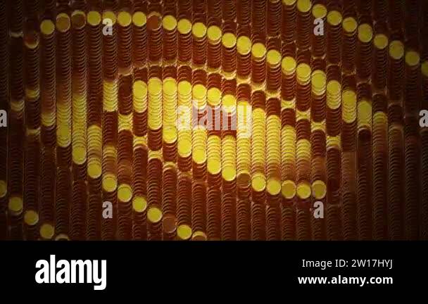 A Computer Generated Animation Of Small Circles Moving Vertically To Create A Pulsing Motion