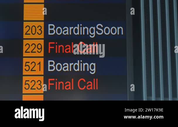 Status and flight numbers on scoreboard for customers in international ...