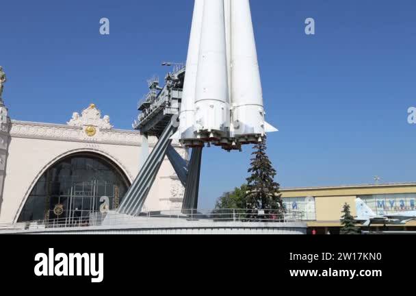 MOSCOW, RUSSIA - AUGUST 23, 2019: Spaceship Vostok (monument to the ...