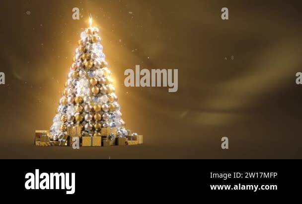 Animated christmas tree on clean abstract background. 4K Seamless Loop ...