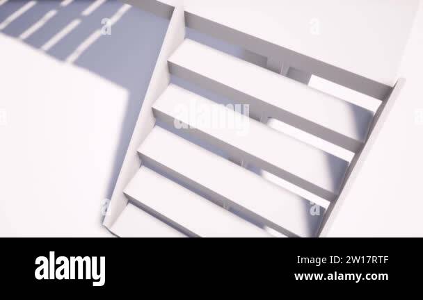 Realistic staircase isolated white stair Stock Videos & Footage - HD ...