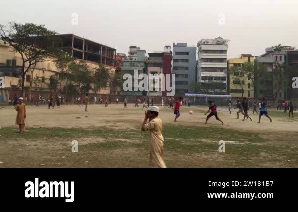 Unidentified children and young people at the RA playground in the Shyamoli area of Dhaka, the ...
