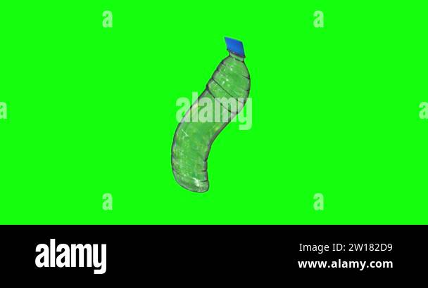 8 animations empty plastic bottle water green screen 3d chroma key ...