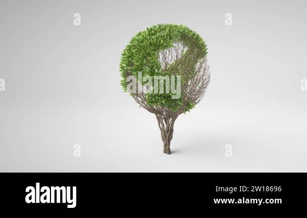 Growing tree, forming globe shape with leaves. Earth tree concept ...