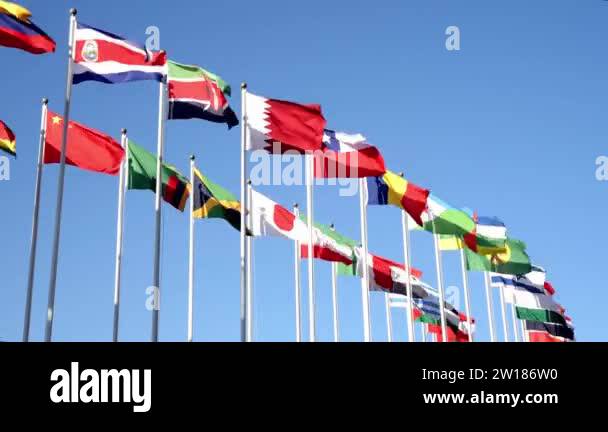 Flags of many states are fluttering on flagpoles Stock Video Footage ...