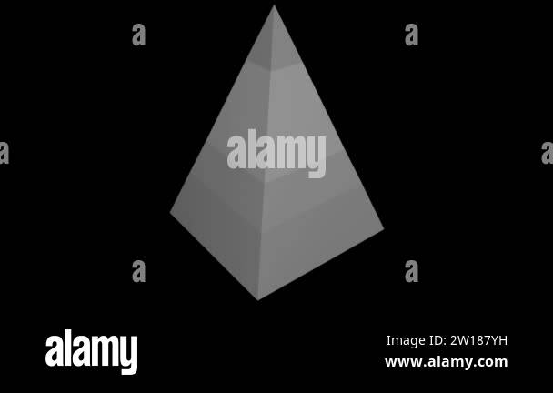 Animation of a 3D grey pyramid chart showing changing statistics on a ...