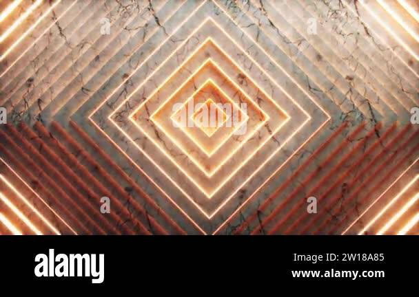 Abstract squares pattern with offset effect. Animation of Glowing Marble Squares in Orange ...