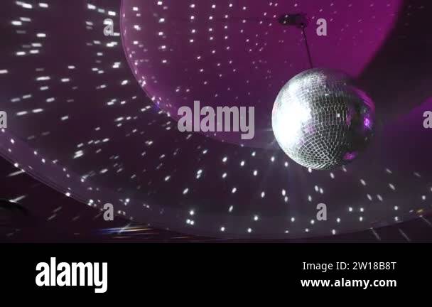Disco Ball, view from below, from the disco ball beams, stage light ...