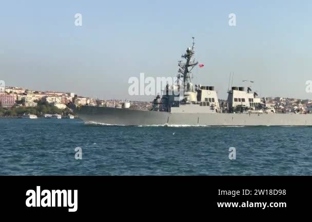 USS Porter (DDG-78) is an Arleigh Burke-class destroyer passes ...