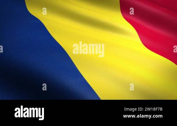 Flag of Romania. Waving flag with highly detailed fabric texture ...