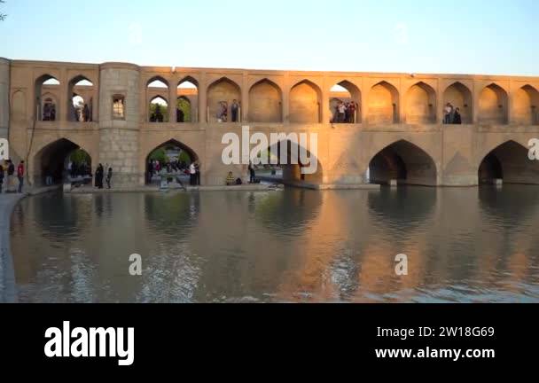 Isfahan, Iran - May 2019: SioSe Pol or Bridge of 33 arches, one of the ...