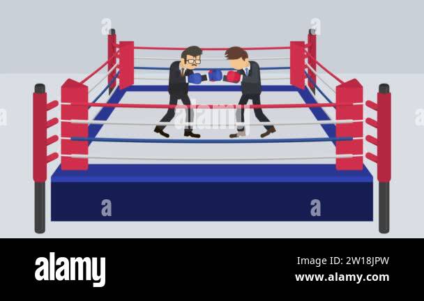 Fighting each other in boxing ring. Businessman battle wearing boxing ...