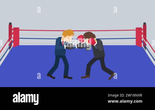 Fighting each other in boxing ring. Businessman battle wearing boxing ...