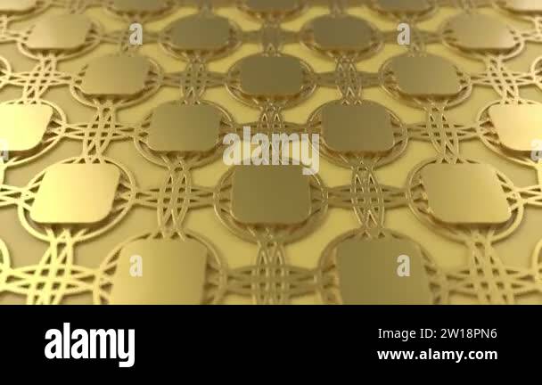 Arabesque looping geometric pattern. Gold islamic 3d motif. Arabic ...