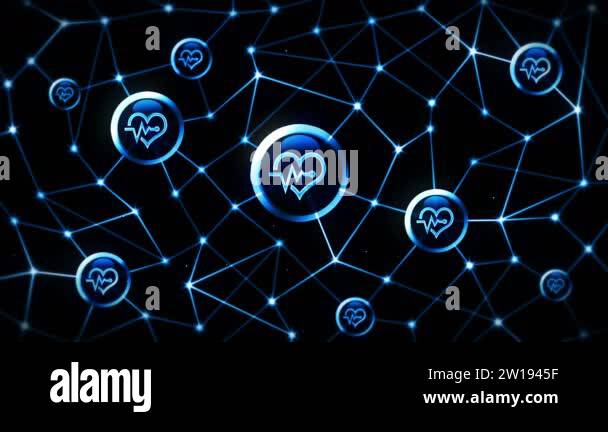 Heart with a heart beat icons floating. Electro Cardiogram. ECG ...