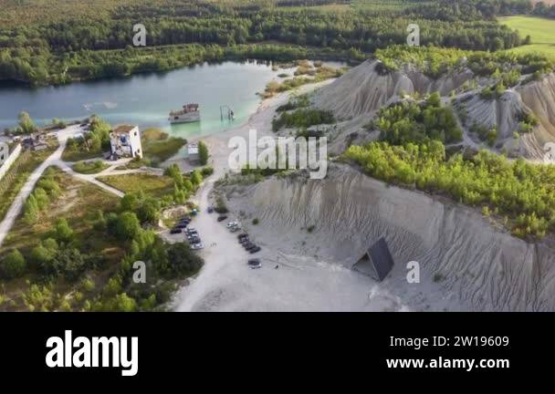 Sand Hills of Quarry With a Pond and Abandoned Prison in Rummu Estonia ...