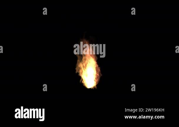 Realistic fire animation on black background . 4K animation for film ...