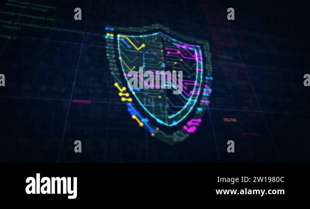 Cyber security shield icon project creating. Abstract concept of ...