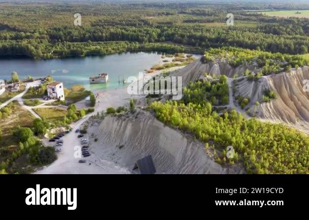 Sand Hills of Quarry With a Pond and Abandoned Prison in Rummu Estonia ...