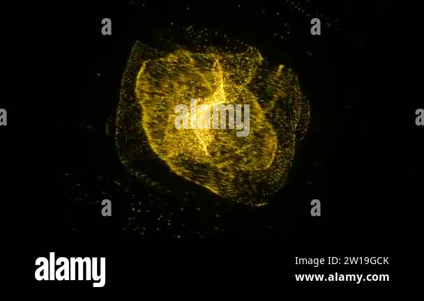 Abstract animation of rotating figure consisting of small moving ...
