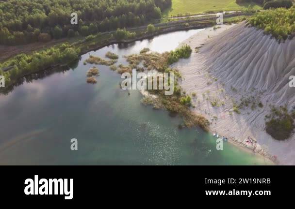 Sand Hills of Quarry With a Pond and Abandoned Prison in Rummu Estonia ...
