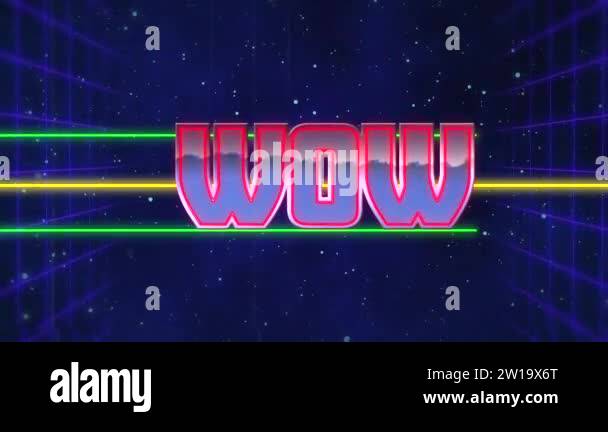 Animation of the word Wow written in red capital letters filled with ...